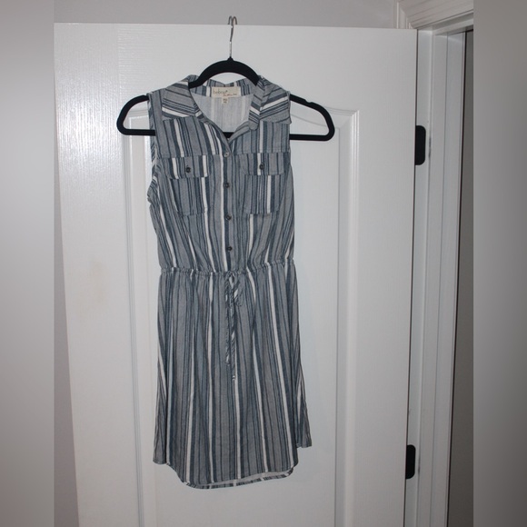 BeBop | Dresses | Bebop Blue And White Striped Midi Dress | Poshmark